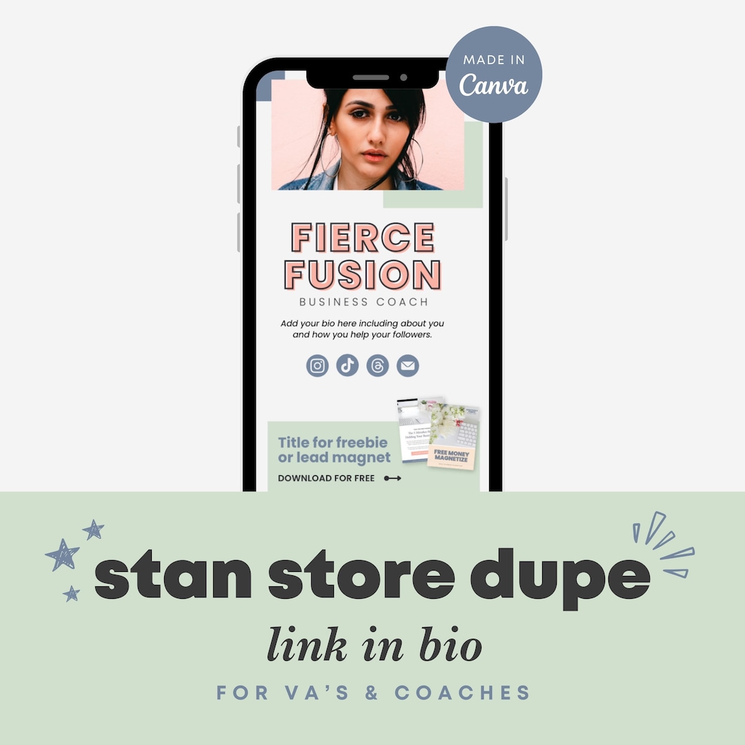 Stan Store Dupe | Link in Bio Landing Page | Instagram Bio Link | Website Canva Template ...