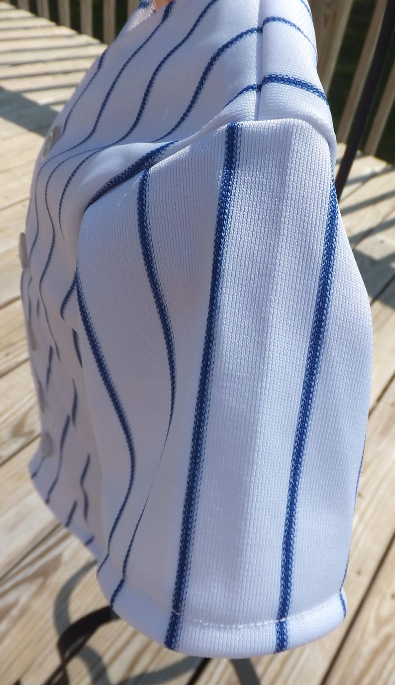 Royal Blue and White Pinstripe Stripe Knit Baseball Jersey - Etsy