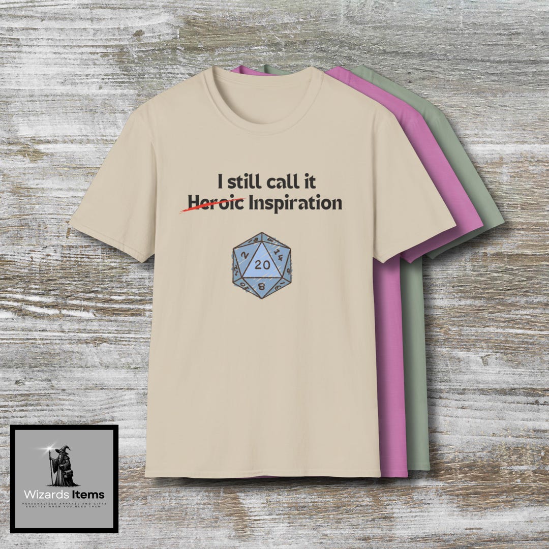 Heroic Inspiration Dnd Shirt Dungeons and Dragons Apparel D20 Dnd Gift ...