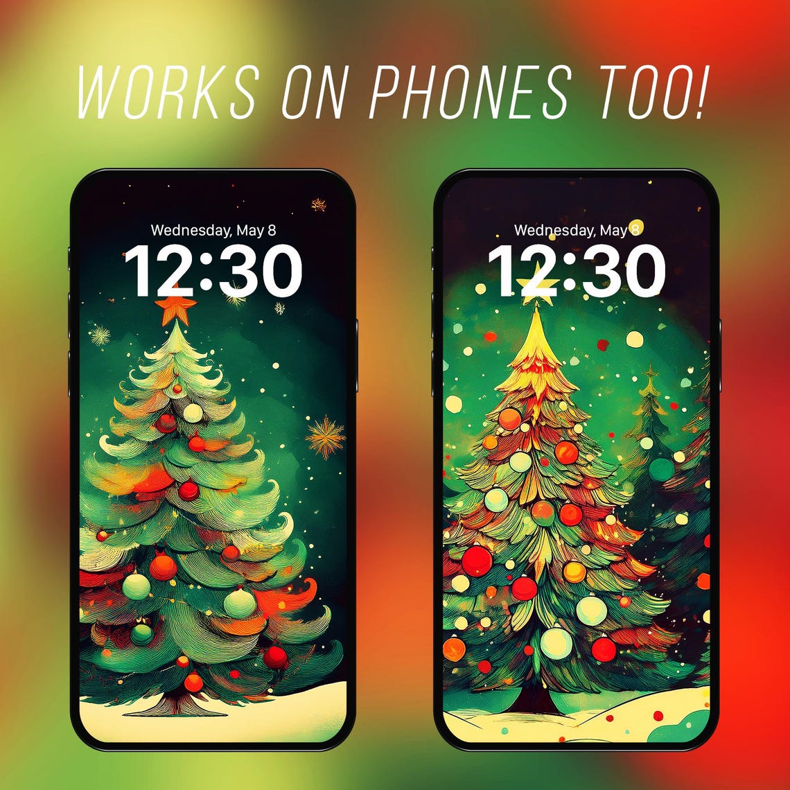 Christmas Tree Apple Watch Wallpaper, Snowy Christmas Tree Watch Face ...