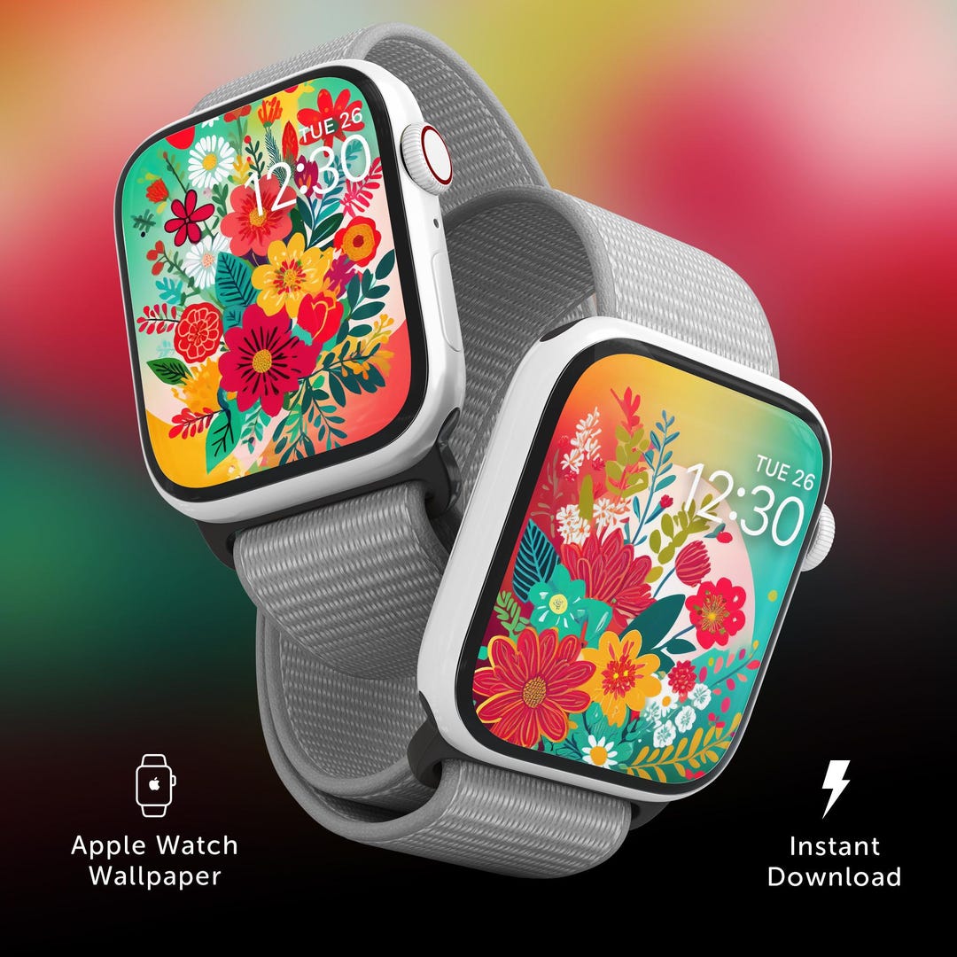 Vibrant Floral Apple Watch Face, Flowers Watch Face, Spring Floral for ...