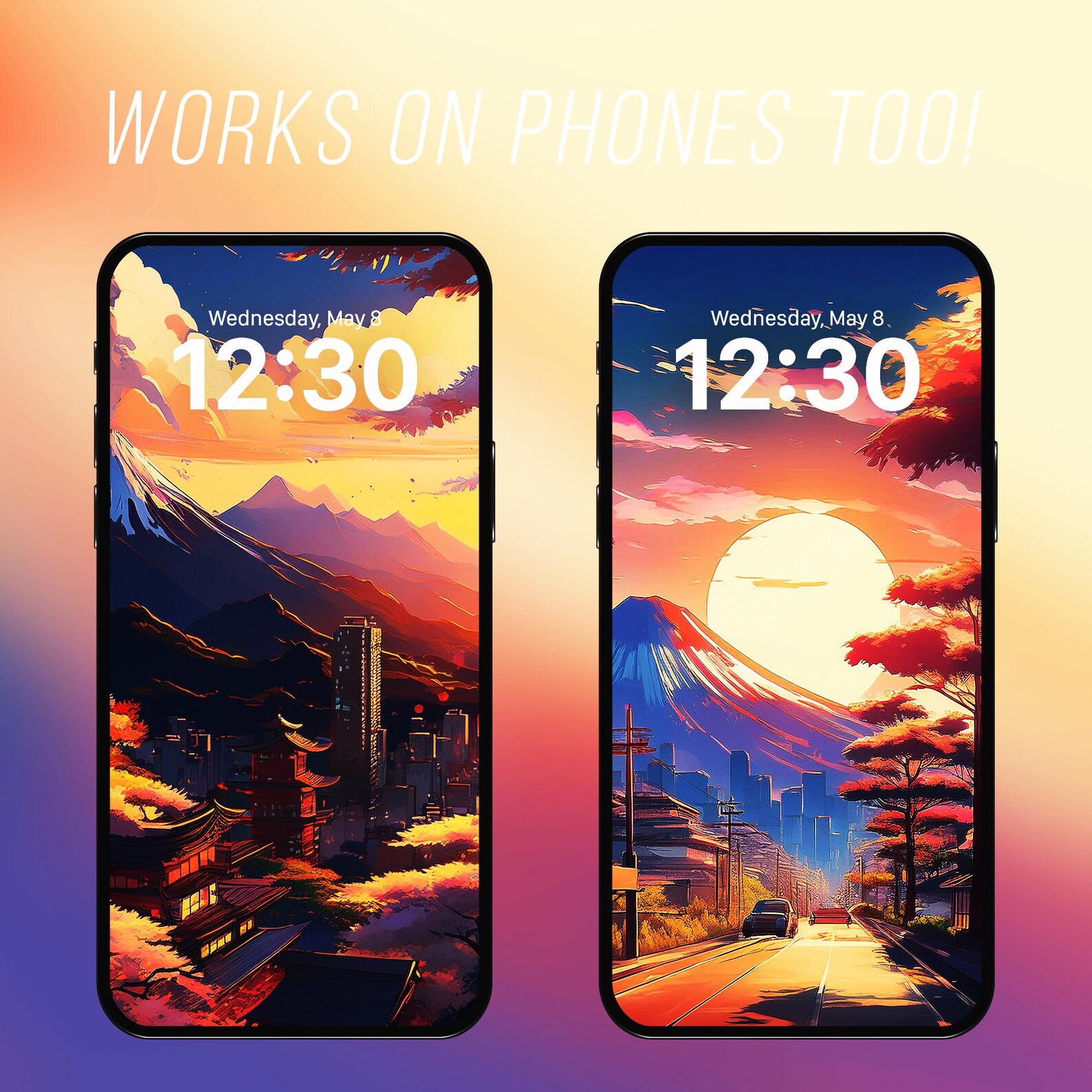 Anime Apple Watch Face Wallpaper, Anime Downtown Sunrise, Smartwatch ...