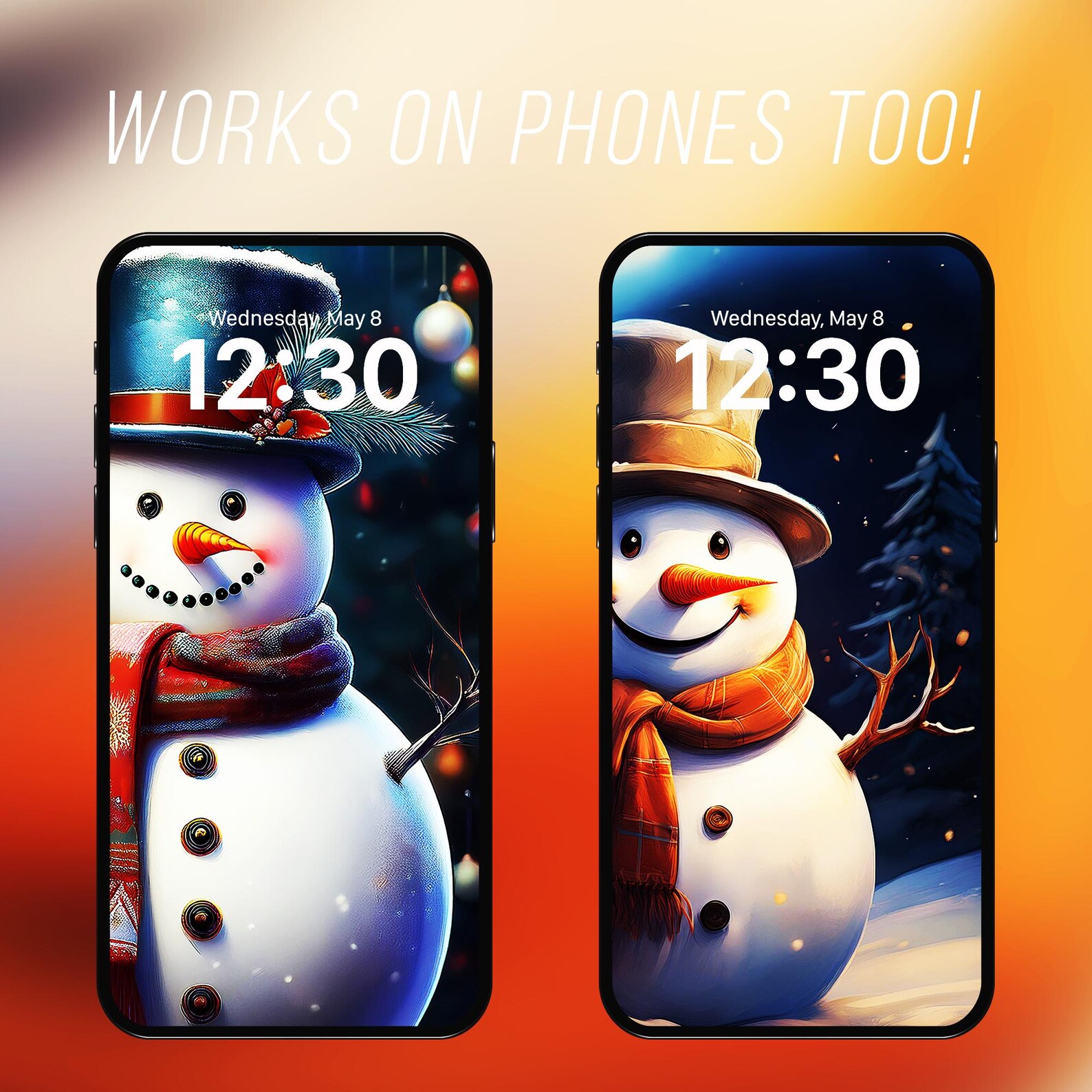 Snowman Apple Watch Face Wallpaper, Cute Christmas Snowman Watch Face ...