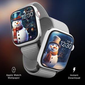 Snowman Apple Watch Face Wallpaper, Cute Christmas Snowman Watch Face ...