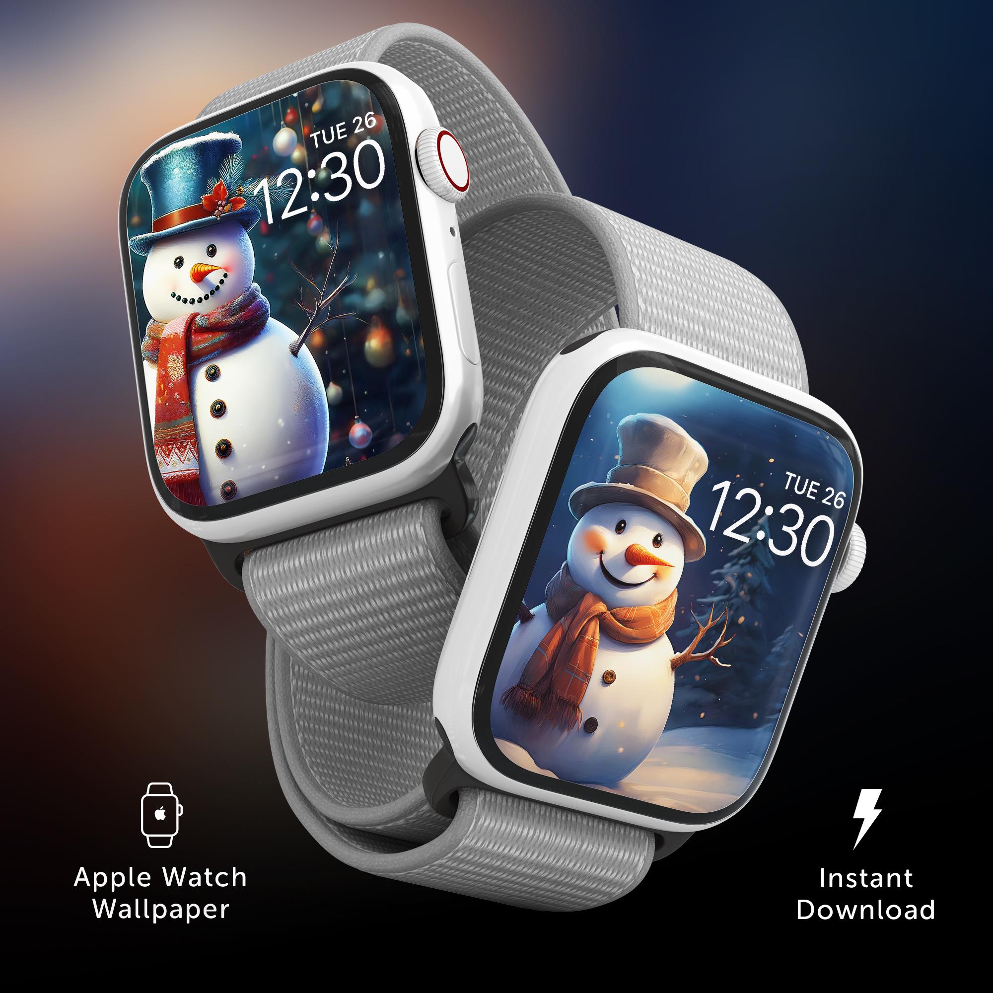 Snowman Apple Watch Face Wallpaper, Cute Christmas Snowman Watch Face ...