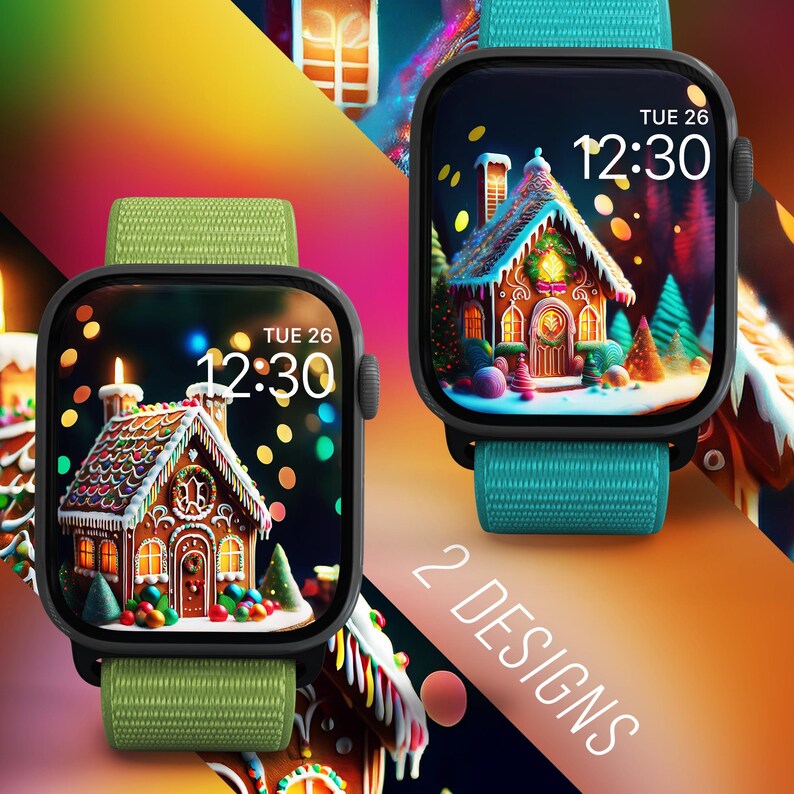 Gingerbread House Apple Watch Wallpaper, Christmas Watch Face, Winter ...
