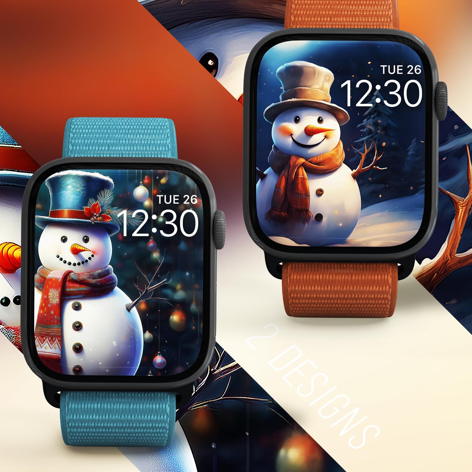 Snowman Apple Watch Face Wallpaper, Cute Christmas Snowman Watch Face ...