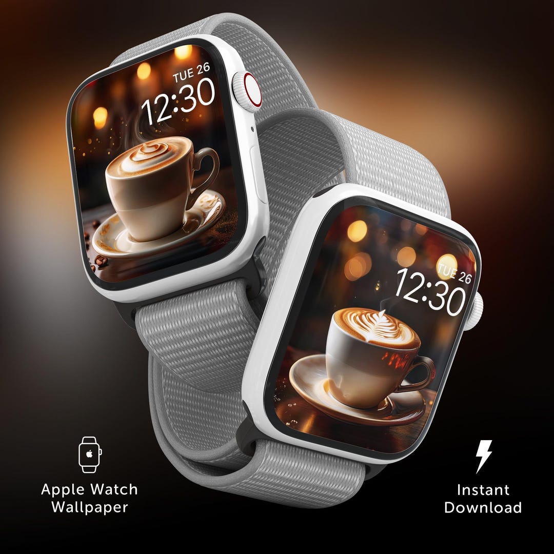 Coffee Watch Face Wallpaper, Hot Coffee Latte Apple iPhone Background ...