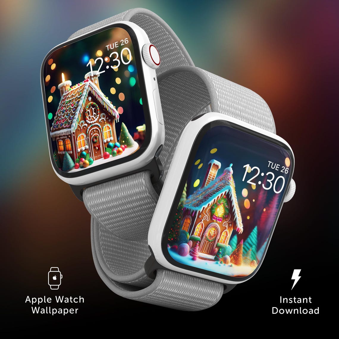 Gingerbread House Apple Watch Wallpaper, Christmas Watch Face, Winter ...