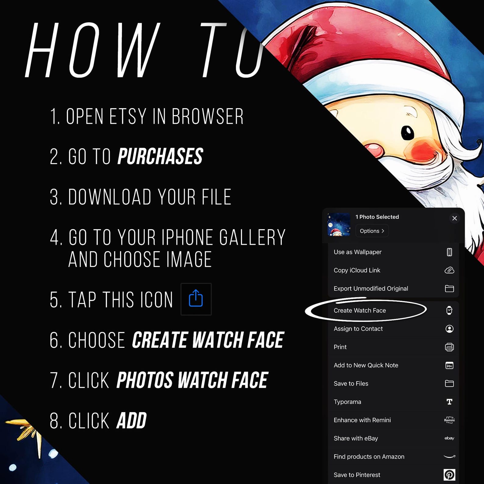 Christmas Santa Apple Watch Wallpaper, Cute Santa Background for ...