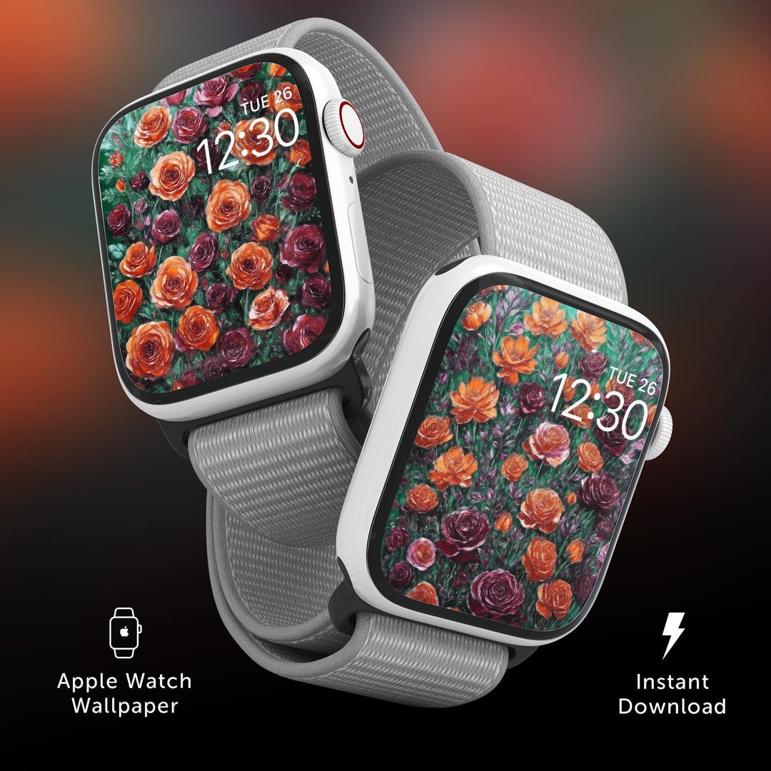 Floral Apple Watch Face Wallpaper, Overgrown Floral Smartwatch ...