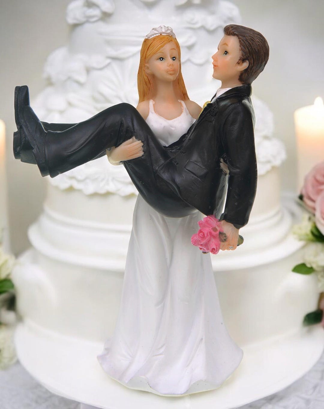 Wedding Cake Topper, Bride and Groom Figures Figurine Statues ...