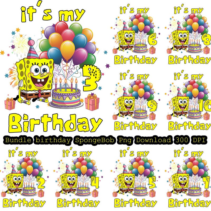 Spongebob Birthday - Etsy