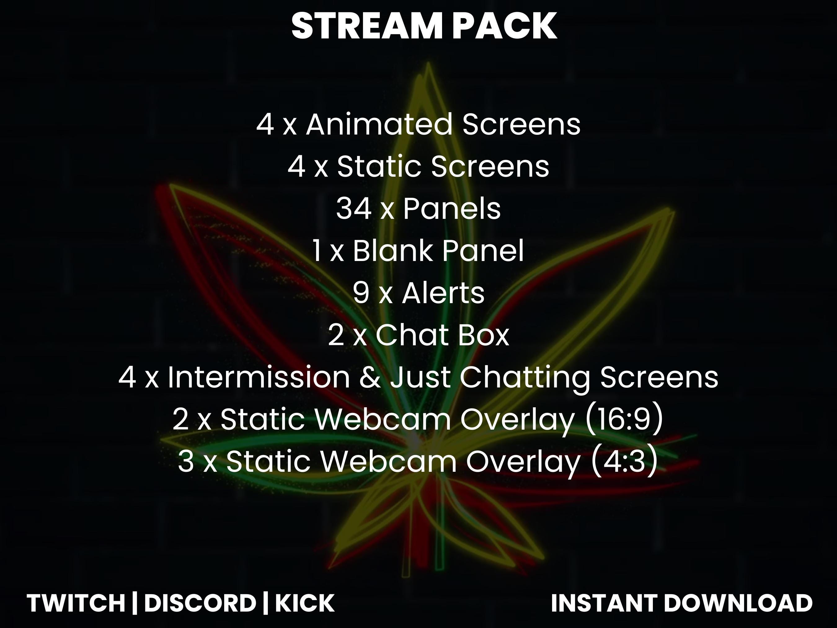 Weed Leaf Twitch Stream Pack | Twitch Screen Overlay | Animated Screens ...