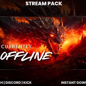 Dragon Twitch Stream Pack | Twitch Screen Overlays | Twitch Alerts ...