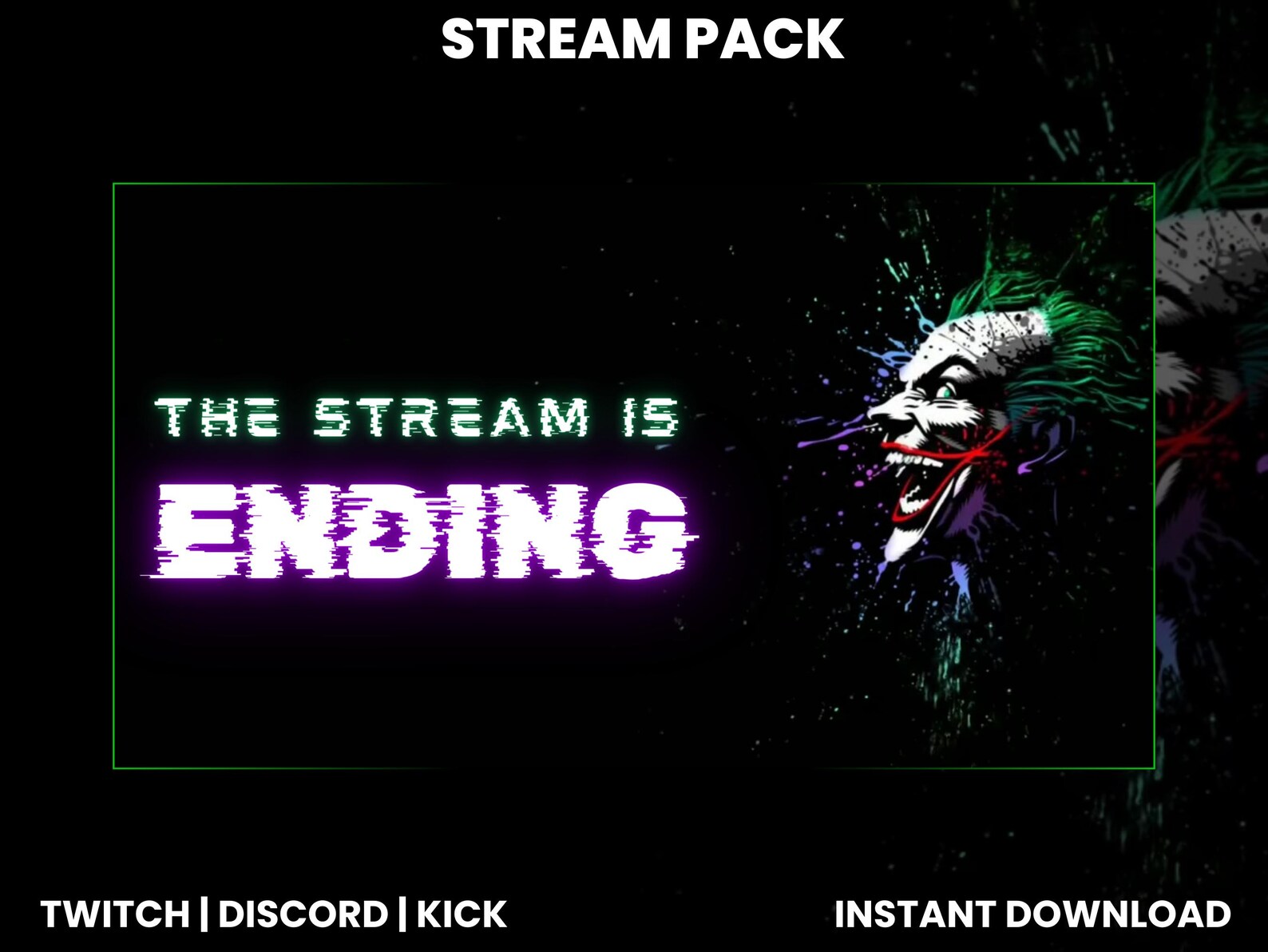 Joker Twitch Stream Pack | Twitch Screen Overlays | Webcam Overlay ...