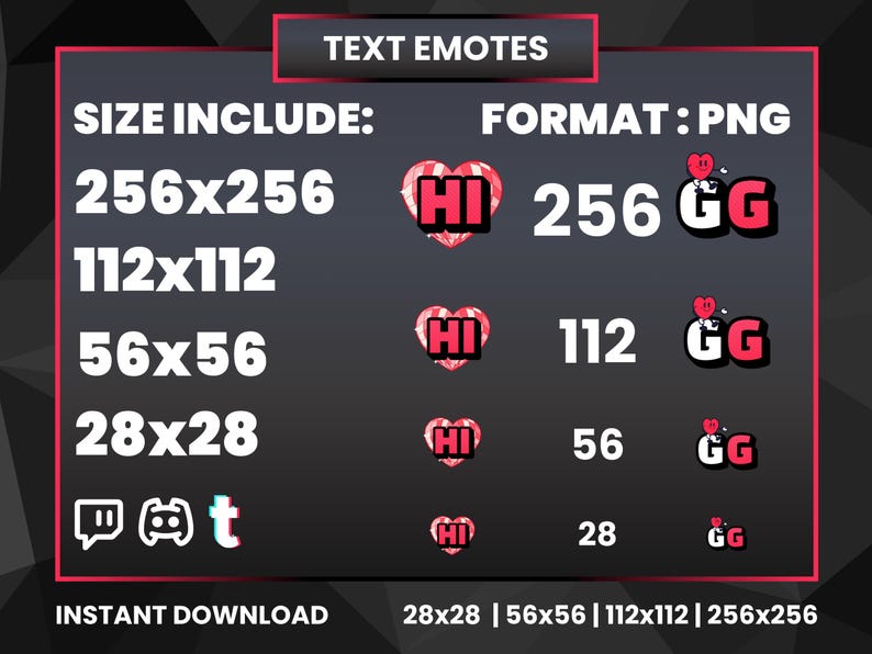 16 Text Emotes | Valentines Themed Text Emotes | Text Emotes Twitch ...