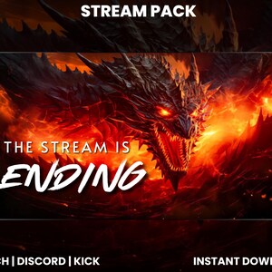 Fire Dragon Twitch Stream Pack | Twitch Screen Overlays | Webcam ...