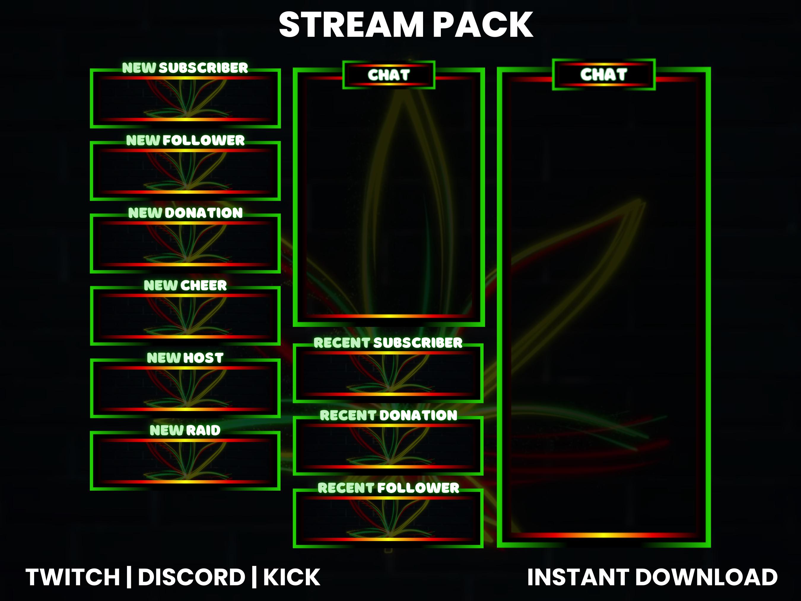 Weed Leaf Twitch Stream Pack | Twitch Screen Overlay | Animated Screens ...