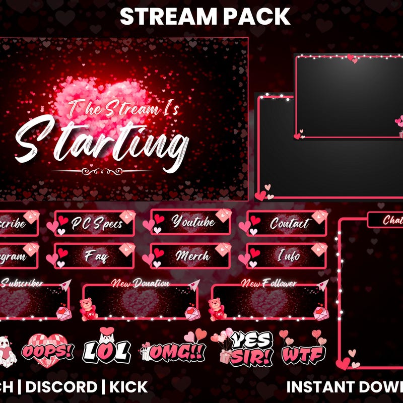 Heart Webcam Overlay - Etsy