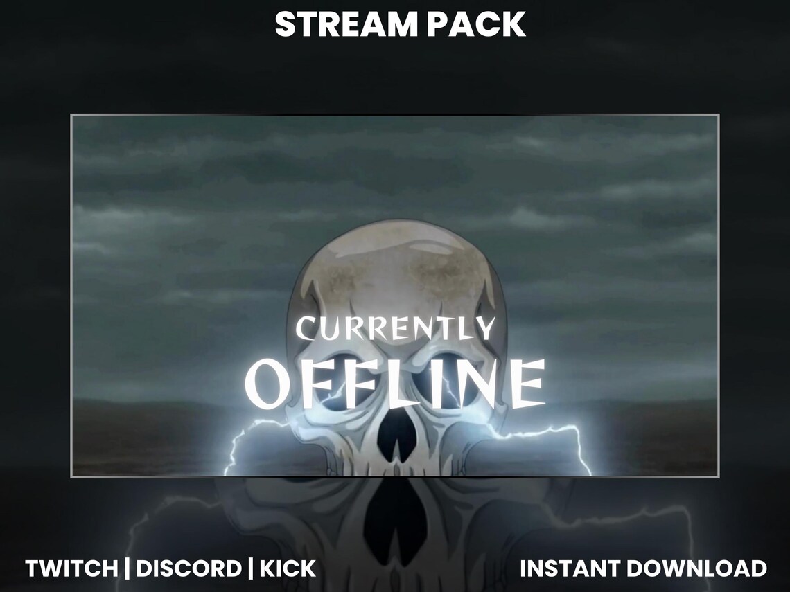 Dark Skull Animated Stream Overlay Pack | OBS and Streamlabs | Gothic ...