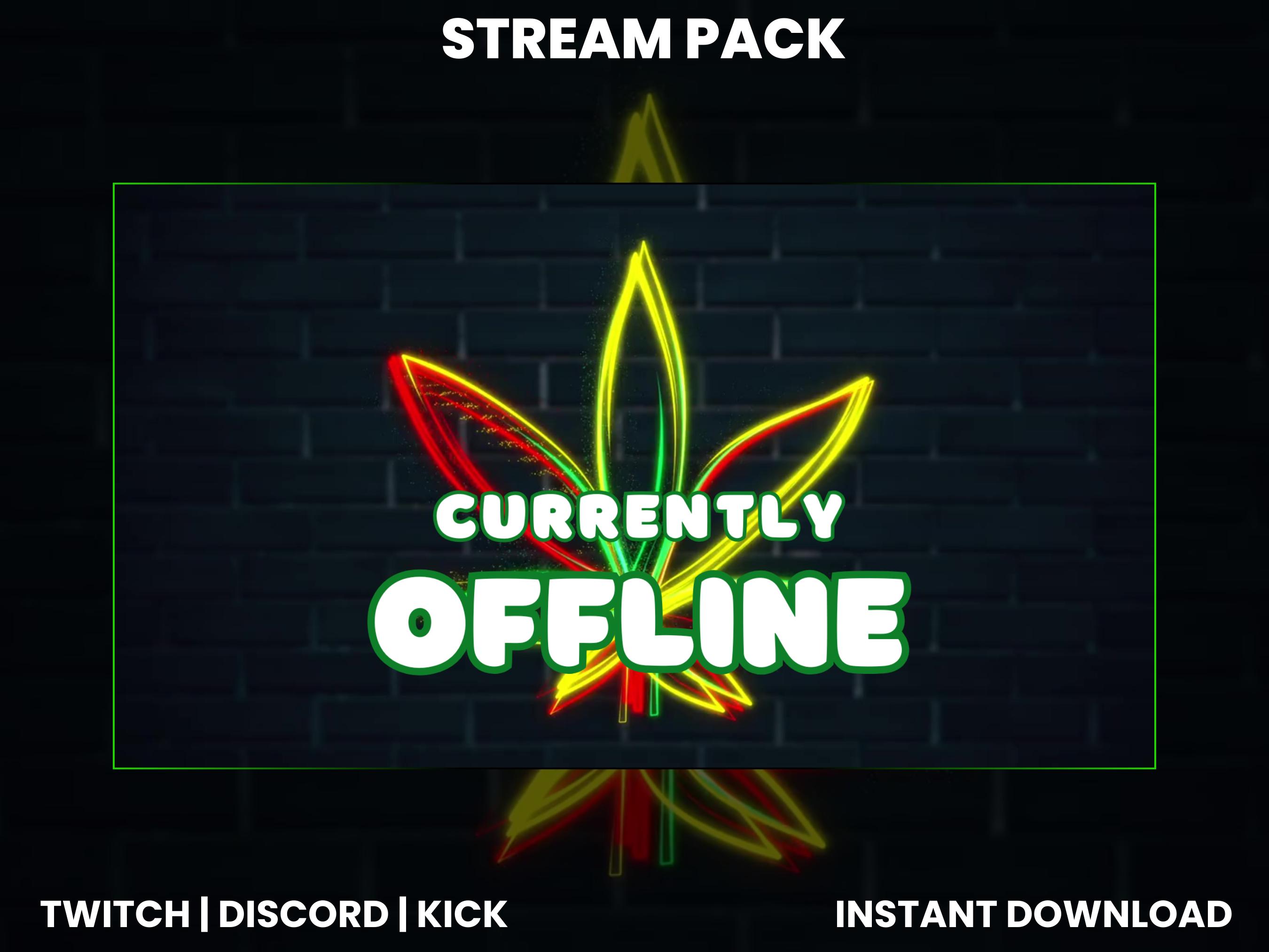 Weed Leaf Twitch Stream Pack | Twitch Screen Overlay | Animated Screens ...
