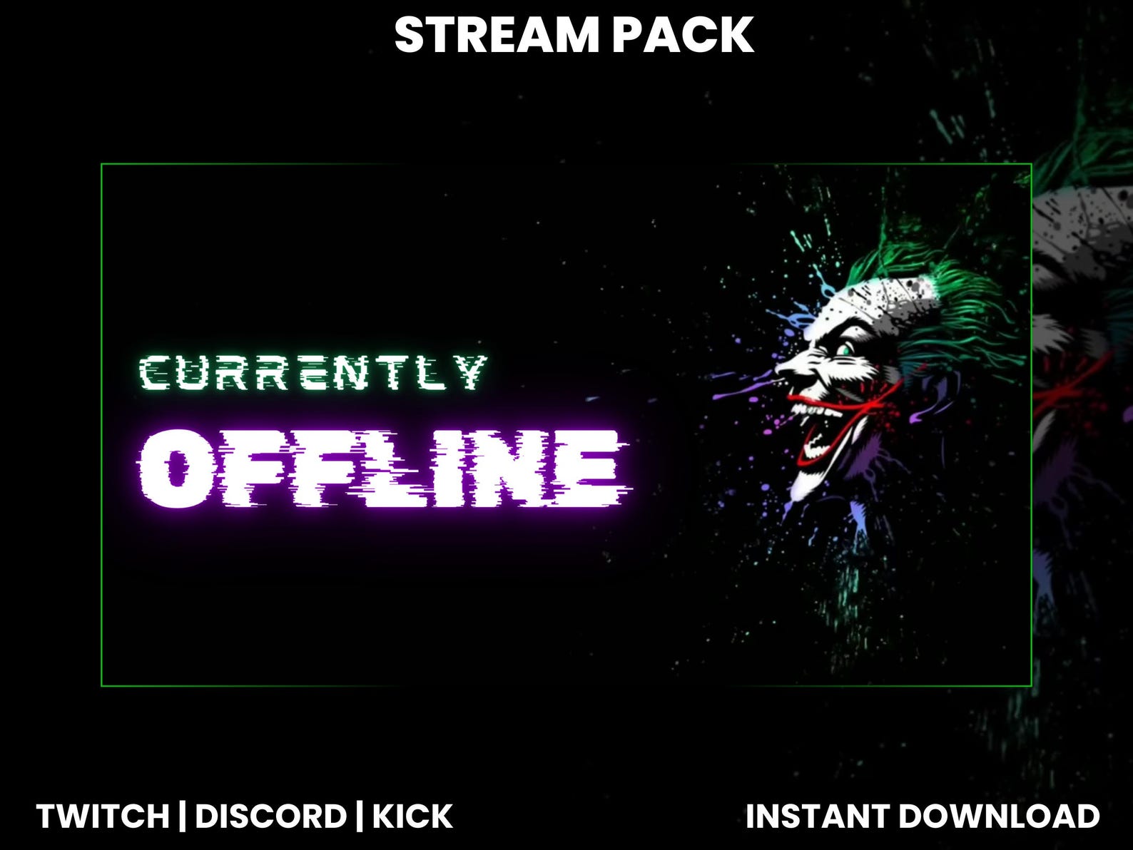 Joker Twitch Stream Pack | Twitch Screen Overlays | Webcam Overlay ...
