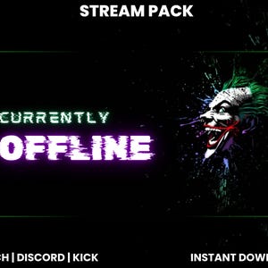 Joker Twitch Stream Pack | Twitch Screen Overlays | Webcam Overlay ...