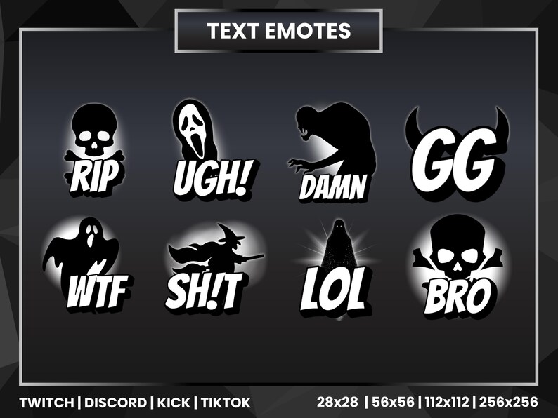 16 Ghost Text Emotes Twitch Emotes Haunted Text Emotes Twitch Discord ...