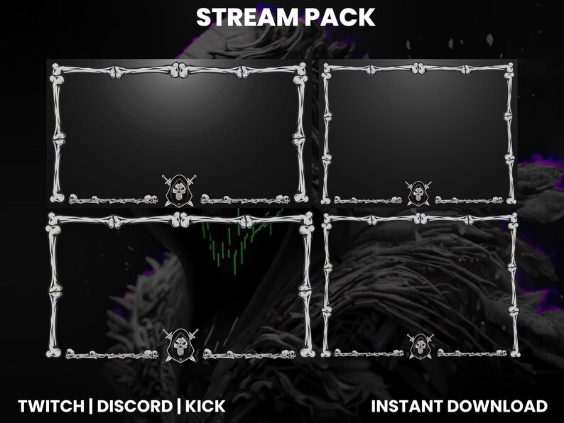 Grim Reaper Twitch Stream Pack | Animated Screens | Webcam Overlay ...