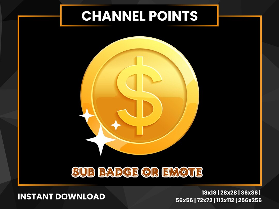 Dollar Coin Channel Point Icon | Twitch Channel Points | Twitch Viewer ...