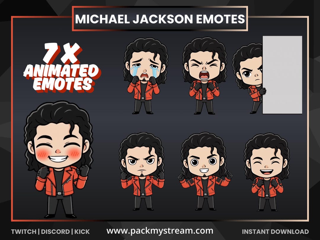 Michael Jackson Inspired Animated Emotes for Twitch Discord & Kick | 7 ...