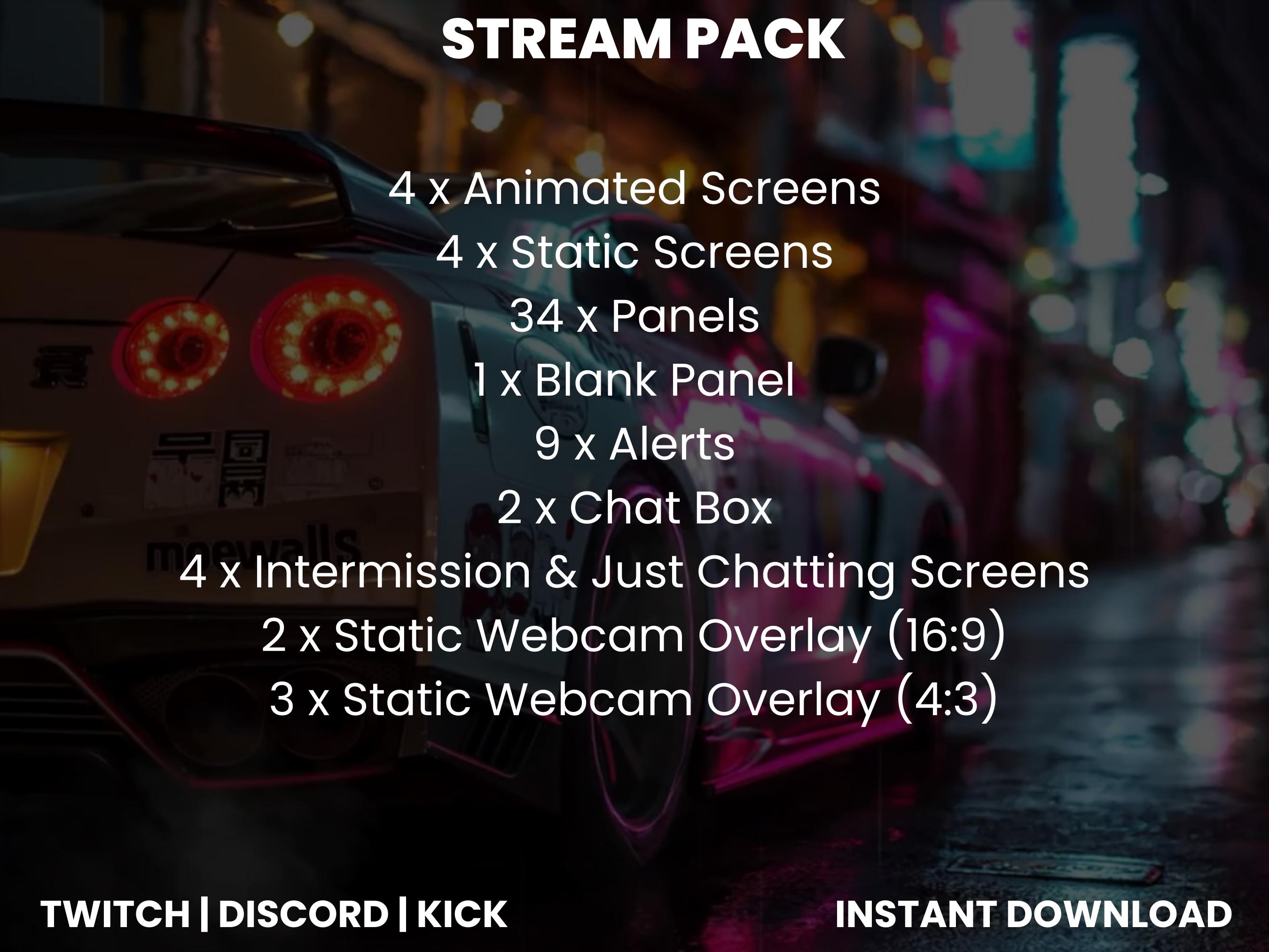Animated Twitch Stream Pack | Twitch Screen Overlay | Sports Car Stream ...