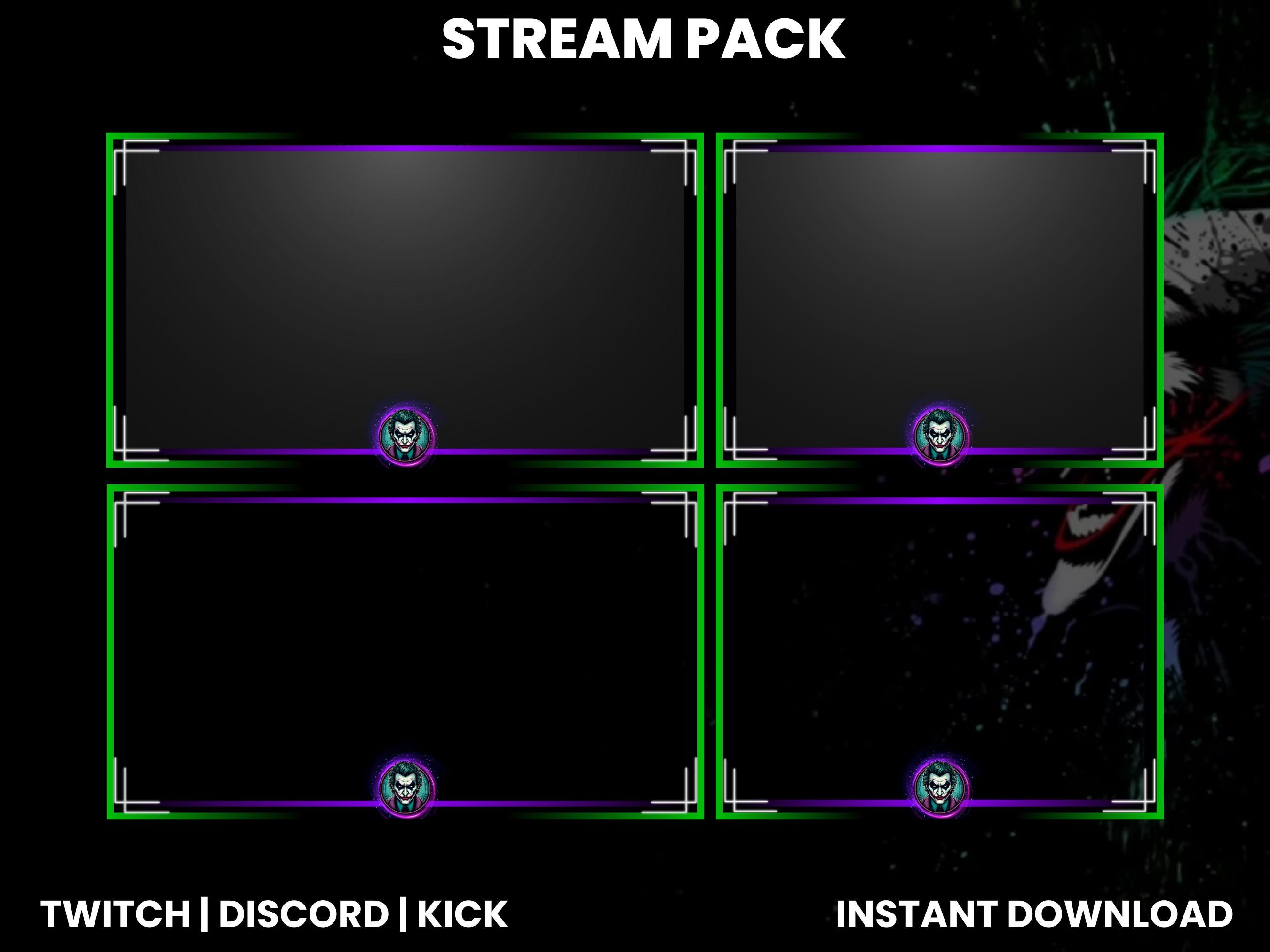 Joker Twitch Stream Pack | Twitch Screen Overlays | Webcam Overlay ...