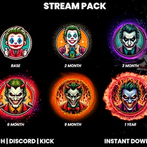 Joker Twitch Stream Pack | Twitch Screen Overlays | Webcam Overlay ...