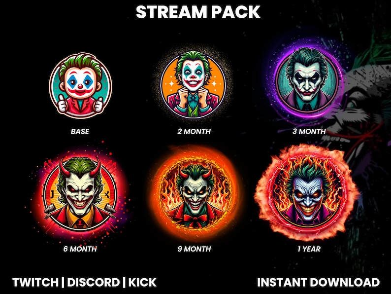 Joker Twitch Stream Pack | Twitch Screen Overlays | Webcam Overlay ...
