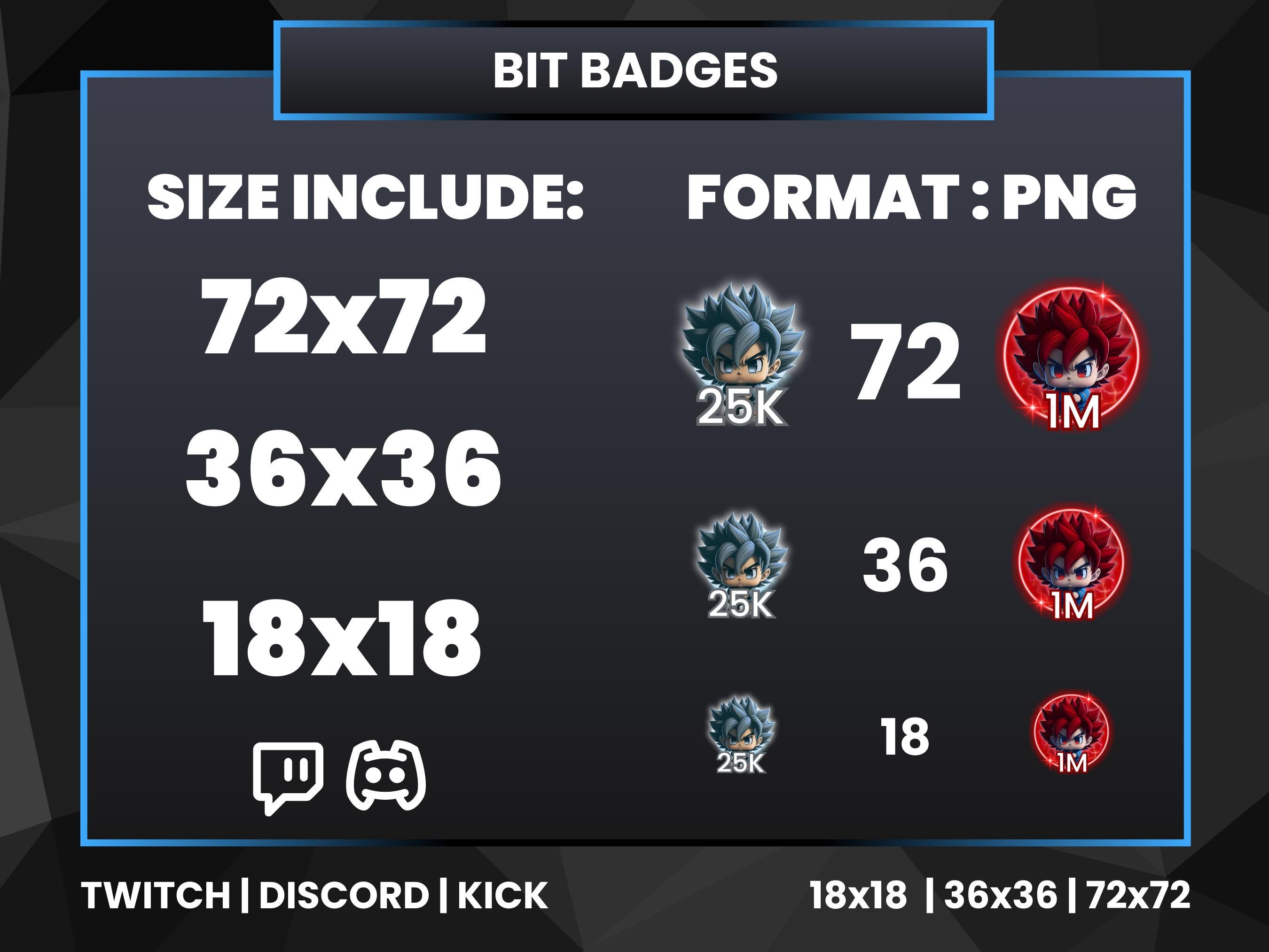 Cute Chibi Anime Bit Badges | Twitch Sub Badges | Twitch Bit Badges ...