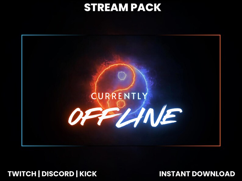 Ice and Fire Twitch Stream Pack | Twitch Screen Overlay | Animated ...
