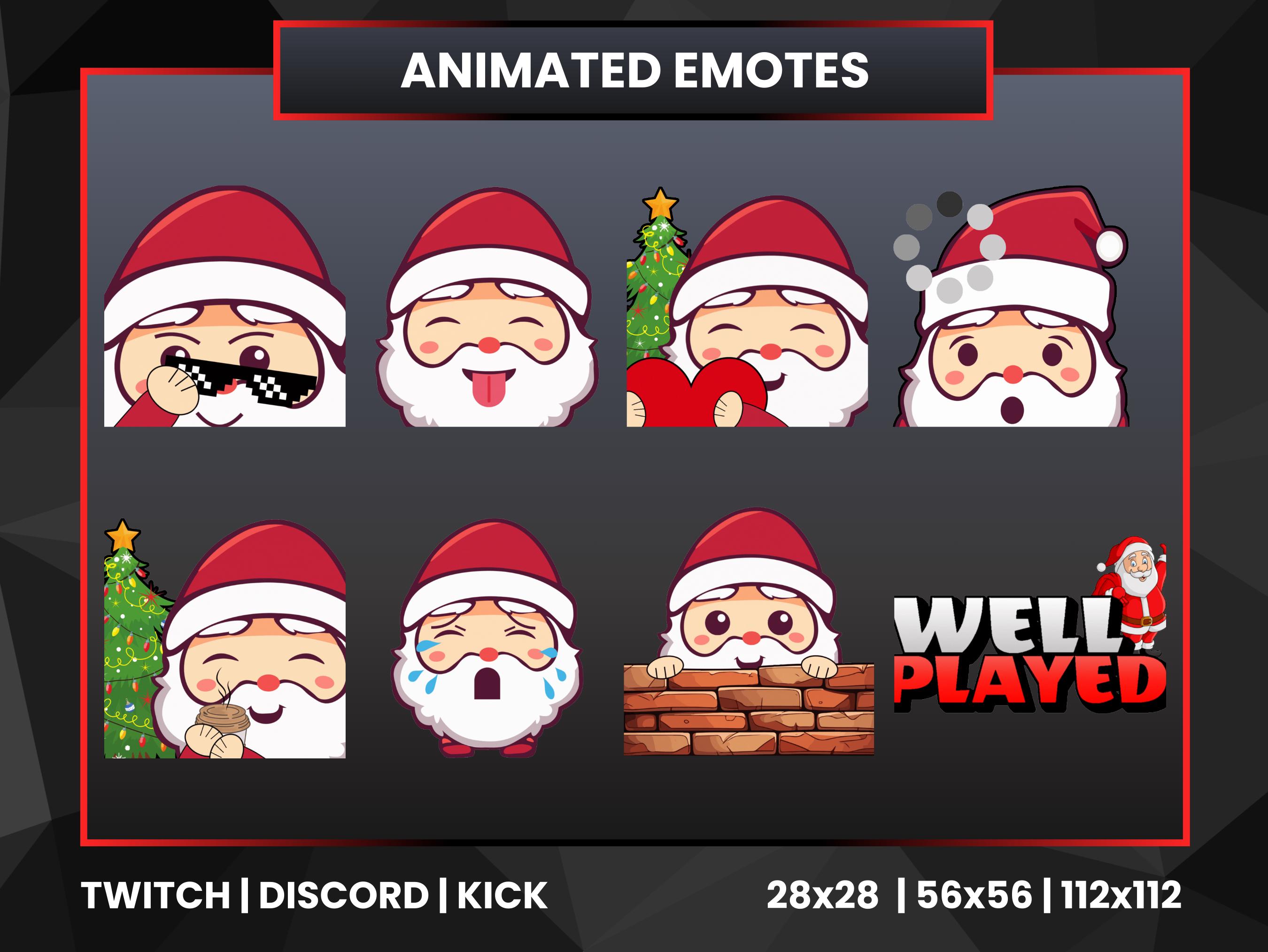 32 Santa Claus Animated Twitch Emotes | Perfect Christmas Emote ...