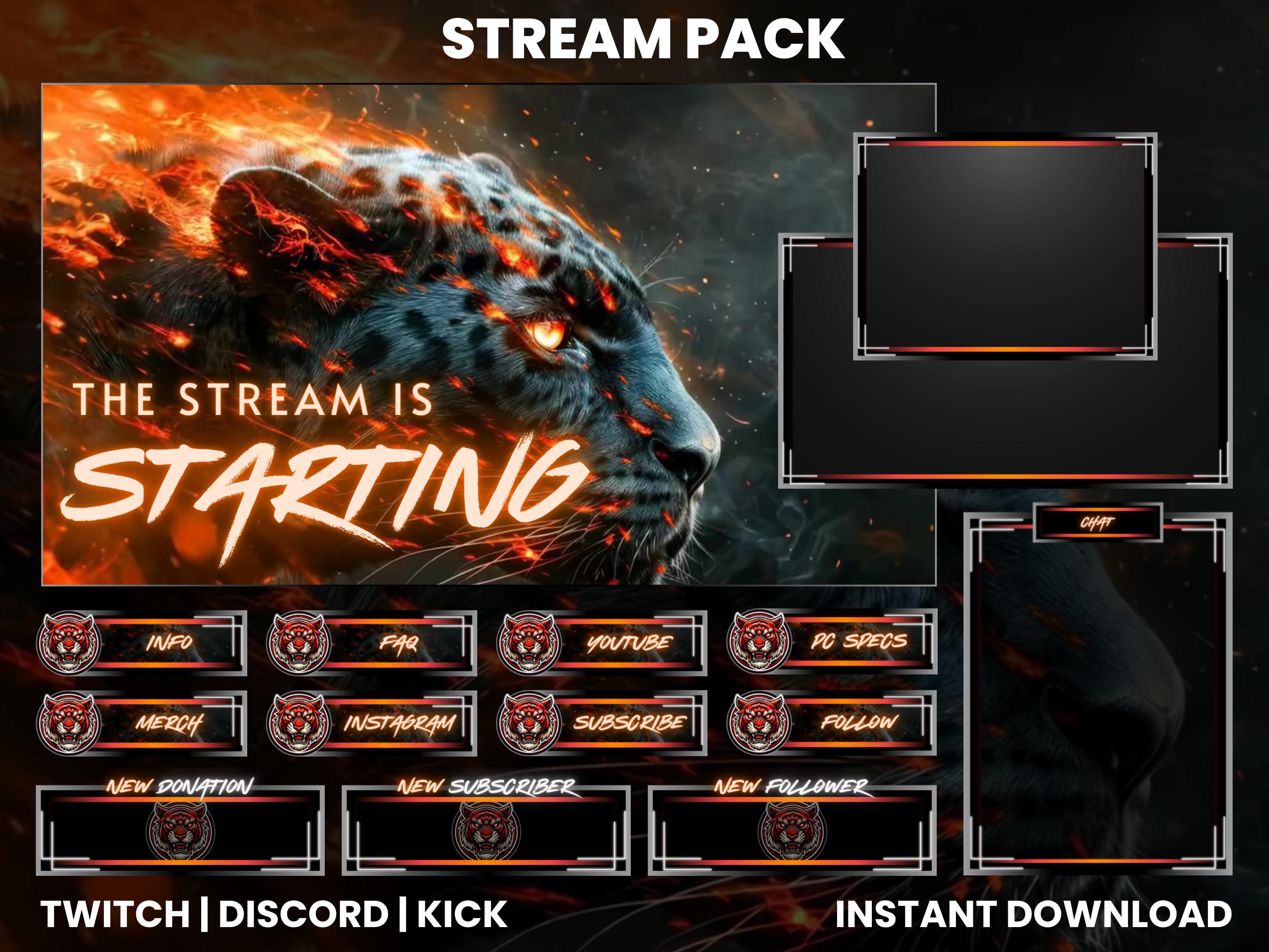 Animated Twitch Stream Pack Twitch Screen Overlay Leopard Stream Pack ...