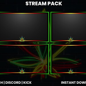 Weed Leaf Twitch Stream Pack | Twitch Screen Overlay | Animated Screens ...