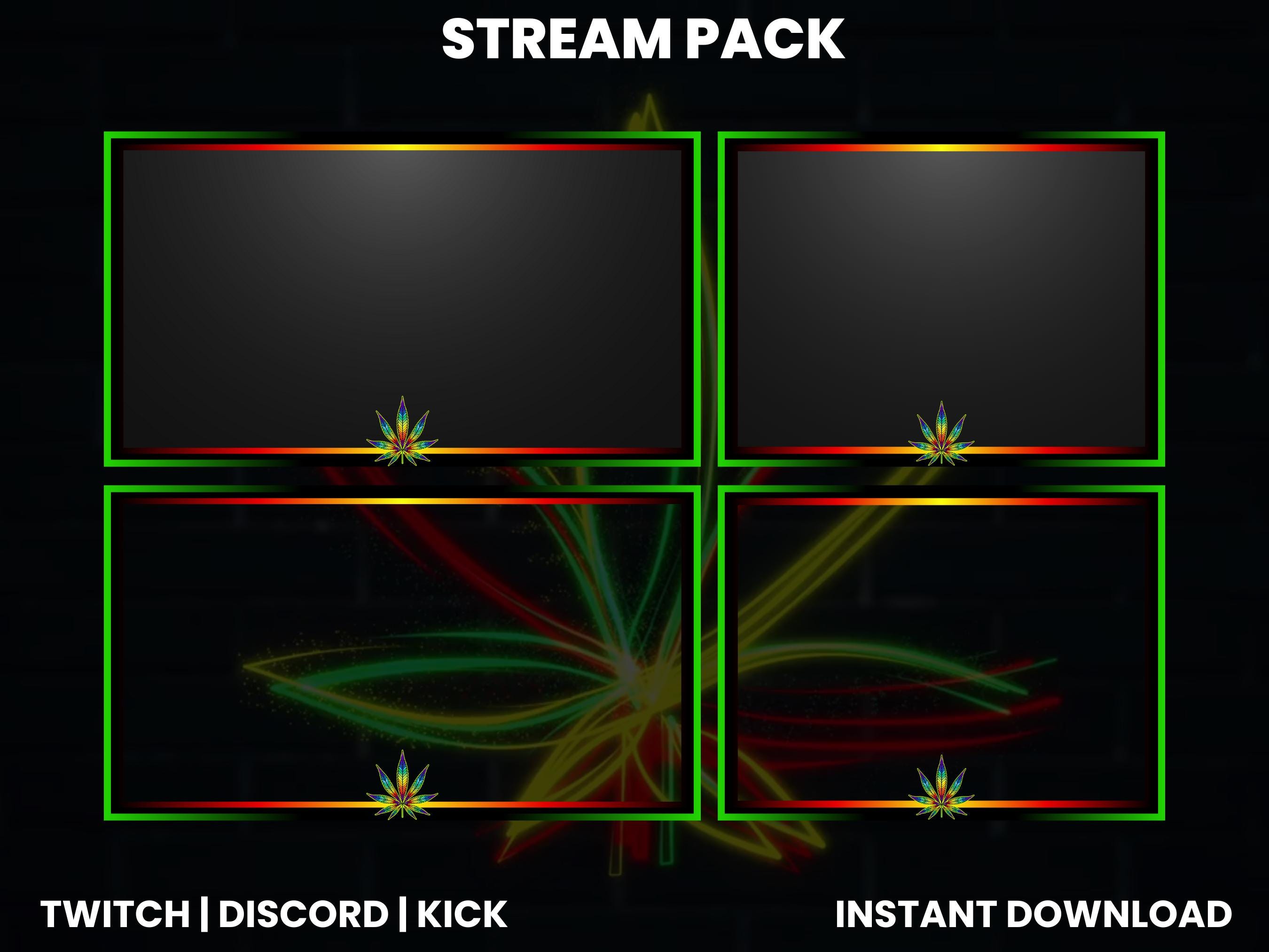 Weed Leaf Twitch Stream Pack | Twitch Screen Overlay | Animated Screens ...