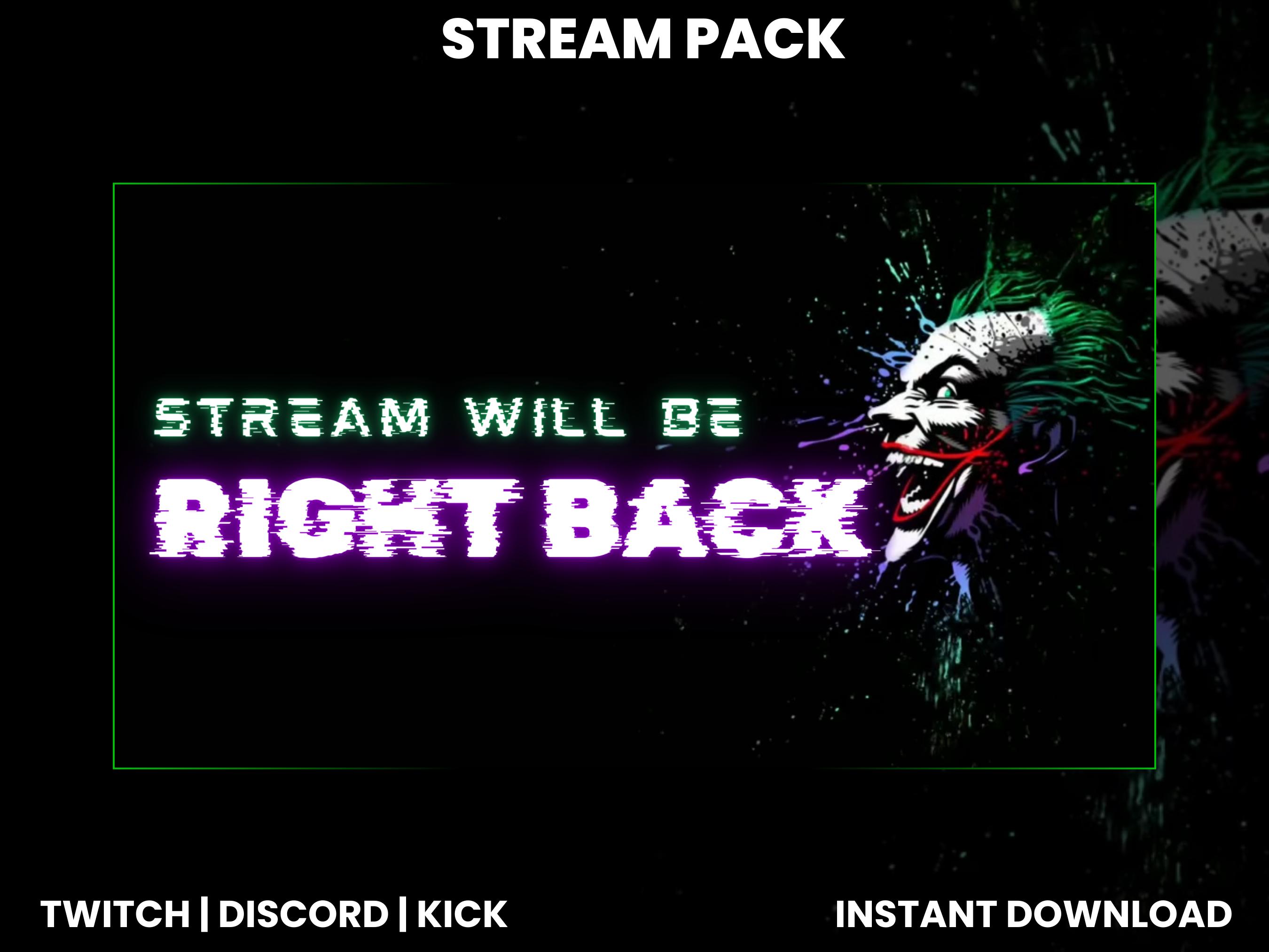 Joker Twitch Stream Pack | Twitch Screen Overlays | Webcam Overlay ...