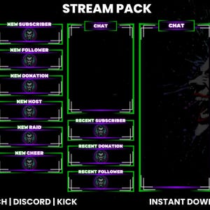 Joker Twitch Stream Pack | Twitch Screen Overlays | Webcam Overlay ...