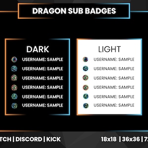 Dragon Sub Badges for Twitch, Kick, Discord | Evolution Loyalty Badges ...
