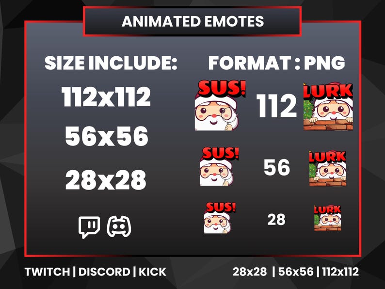 32 Santa Claus Animated Twitch Emotes | Perfect Christmas Emote ...