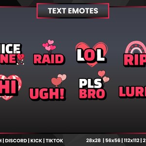 16 Text Emotes | Valentines Themed Text Emotes | Text Emotes Twitch ...