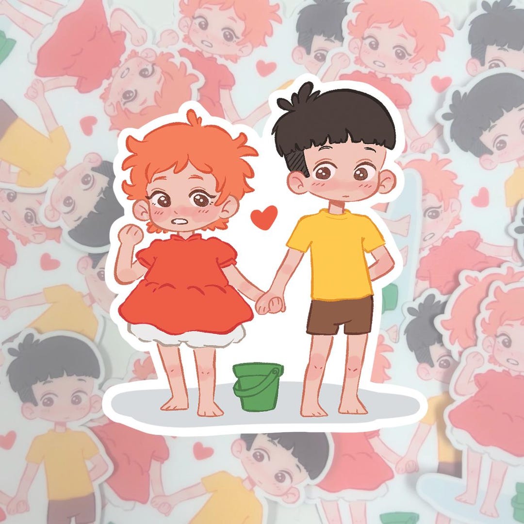 Cute Ponyo Sosuke Vinyl Sticker | Studio Ghibli Ponyo Fanart Sticker for Ponyo Lover for ...