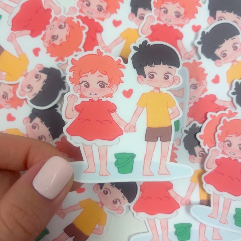 Cute Ponyo Sosuke Vinyl Sticker | Studio Ghibli Ponyo Fanart Sticker ...