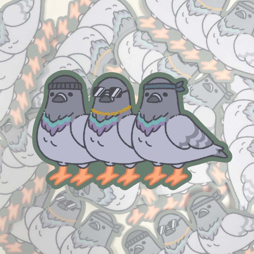 Cute Pigeon Cartel Sticker Vinyl | We Bare Bears Cute Fanart Sticker ...